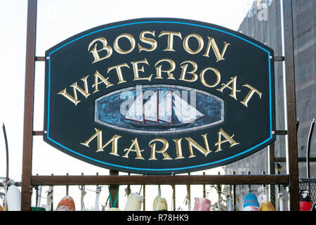 Boston Waterboat Marina sign, Boston, Massachusetts, USA Stock Photo ...