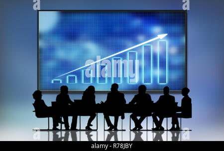 Forex,Group of people in the meeting,big screen business Stock Photo ...