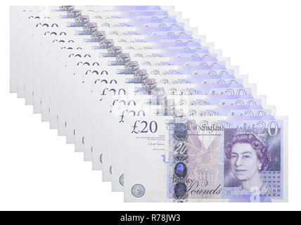 banknote 20 British pound (front and back side Stock Photo - Alamy