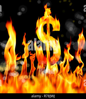burning dollar sign Stock Photo - Alamy