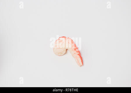 Group of red argentine shrimp isolated on black background. Large tiger ...