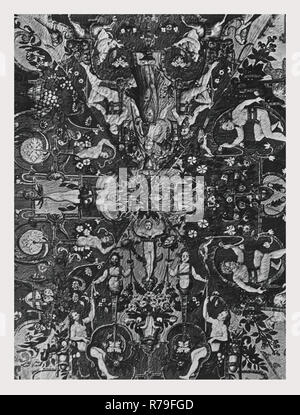 Grotesques on red ground Stock Photo - Alamy