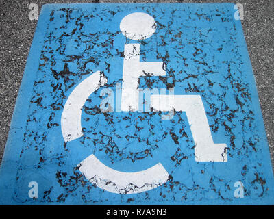 Blue and white handicapped entrance sign. Isolated. Vertical Stock ...