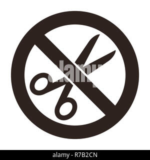 No scissors sign isolated on white background Stock Photo - Alamy