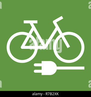 Eco bicycle on green background. Sustainable transport copy space banner. 3D rendering Stock ...