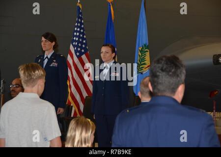 U.S. Army Reserve Col. Melissa Adamski, left, commander of the Military ...