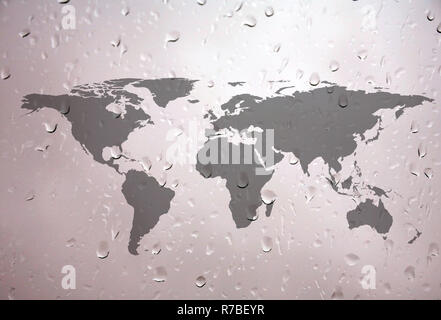 worldmap and water drops Stock Photo - Alamy
