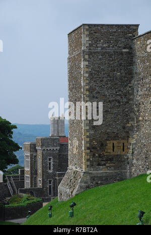 Dover Castle, Dover, Kent - view to the Constable's Tower. The ...