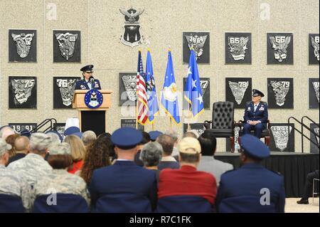 Brig. Gen. Kristin Goodwin, Cadet Wing commandant, observes the pass in ...