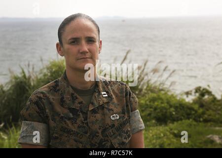 U.S. Marine Corps Capt. Courtney Thompson, the company commander of ...