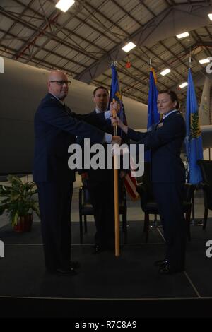 U.S. Army Reserve Col. Melissa Adamski, left, commander of the Military ...