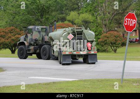 A Marine drives an M970 semitrailer refueler truck during the road ...