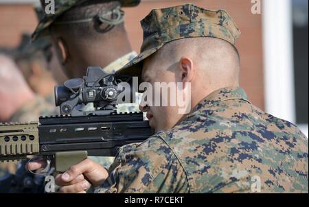 U.S. Marine Corps Sgt. Dustin Pagano, combat marksmanship coach Stock ...