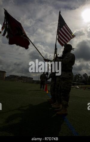 The 1st Cavalry Division’s color guard stand with the 4th Brigade “Long ...
