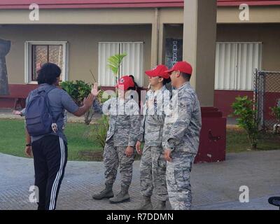 Tinian High School students with the school?s junior ROTC program watch ...