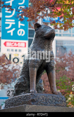 The Hachiko dog bronze statue near the Shibuya train station in the ...