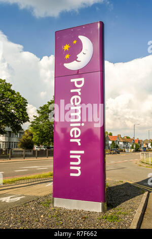 London- Premier Inn logo, large British hotel chain Stock Photo - Alamy