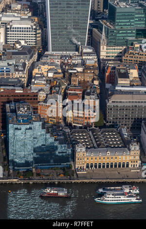Aerial view of the Northern & Shell building, a glass-fronted modern ...