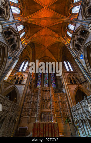 Interior of the magnificent Truro Cathedral in Cornwall showing the ...