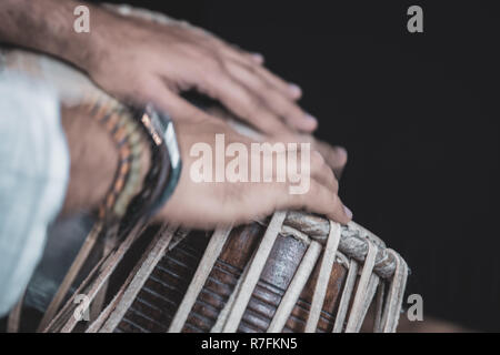 A traditional Tabla Indian hand drum displayed at the Indian Jewish ...