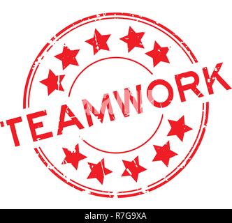 Grunge red teamwork word round rubber seal stamp on white background Stock Vector Image & Art ...