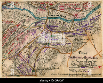 Virginia Civil War Battle Map 1862 Stock Photo - Alamy