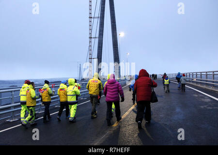 Narvik. 9th Dec, 2018. A Chinese worker takes photos of the Halogaland ...