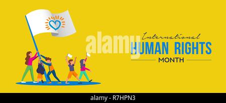 International Human Rights day illustration for global equality and ...