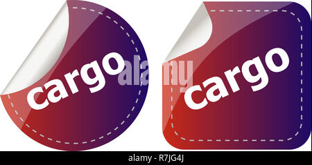 cargo word stickers set, web icon button Stock Photo - Alamy
