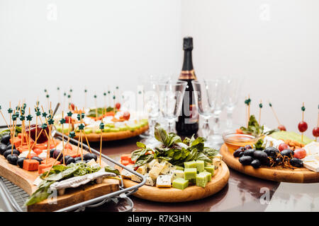 Tasting cheese dish . Delicious cheese on the table. Table setti Stock ...