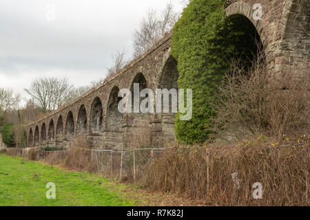 The derelict viaduct for the Wye Valley Railway at Monmouth, where the ...