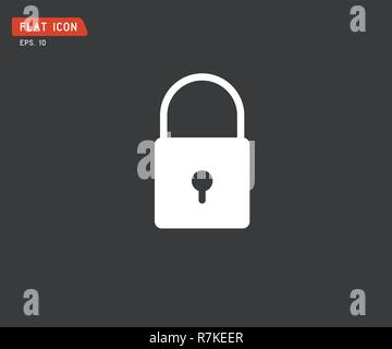 Lock Icon flat, logo classic style, vector illustration Stock Vector ...