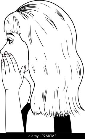 woman telling a secret avatar character Stock Vector Image & Art - Alamy