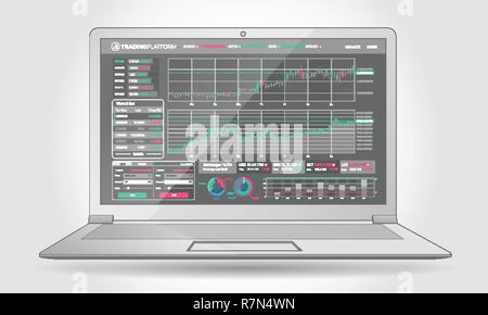 Trading Platform Interface With Infographic Elements Stock Vector Image ...