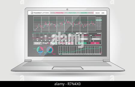 Trading Platform Interface With Infographic Elements Stock Vector Image ...