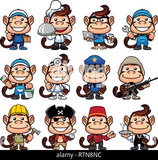 A cartoon police officer monkey smiling Stock Vector Image & Art - Alamy