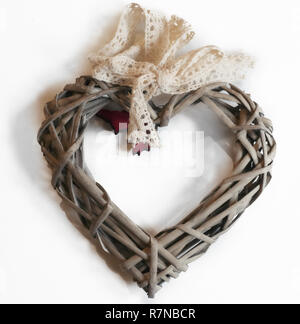 Wooden decorative xmas tree shaped decoations on concrete background ...