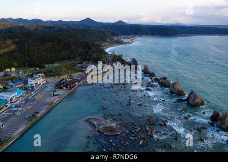Kushimoto, Wakayama Prefecture, Japan. coastline at Hashi-gui-iwa rocks ...