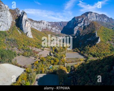 France, Drome, Saou forest and village of Saou, field of lavender Stock ...