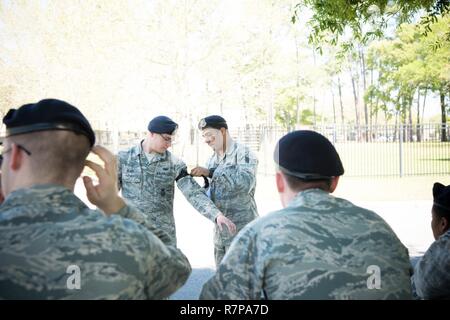 Senior Airman Tomaz McCarty, 403rd Security Forces Squadron, practices ...
