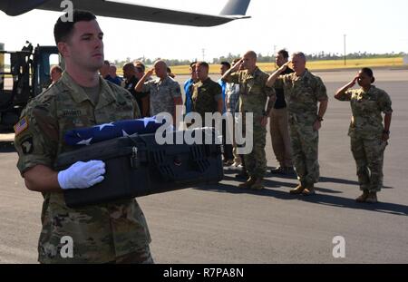 A transfer case containing the remains of Staff Sergeant Michael H ...
