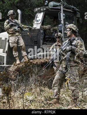 An airborne engineer from Company A, 54th Brigade Engineer Battalion ...