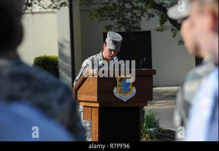 Lt. Col. Elizabeth Aptekar, 335th Training Squadron commander, delivers ...