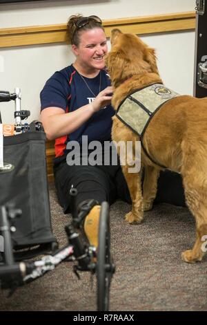 U.S. Army veteran, Christy Gardner, trains for the swimming event for ...