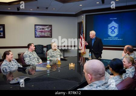 Fifth Chief Master Sgt. of the Air Force Robert D. Gaylor walks down ...