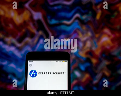 Express Scripts Company logo seen displayed on smart phone Stock Photo ...