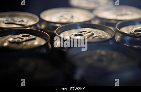 Light refreshments. Aluminum beverage cans. Drink cans. Pull tabs on ...