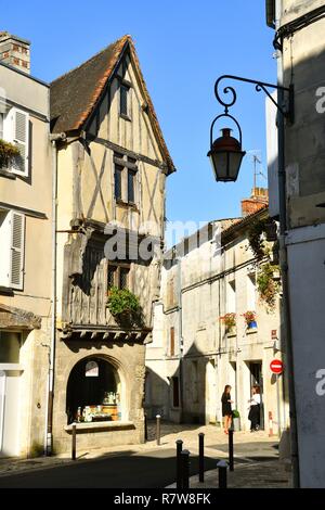 France, Charente, Cognac, the oldest house of the medieval district of ...