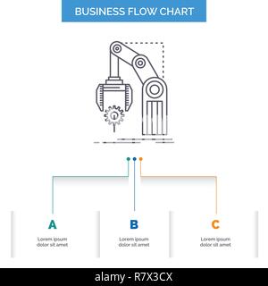 Factory robotic flow icon outline vector. Industry robot. Process ...
