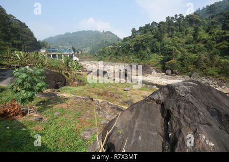 Bindu Barrage across river Jaldhaka at India-Bhutan border in ...